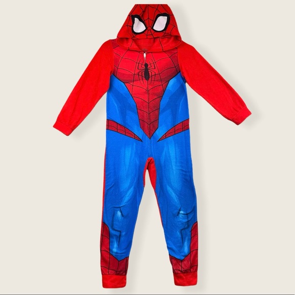 Marvel | Pajamas | Spiderman Marvel One Piece Zip Up Flame Resistant ...